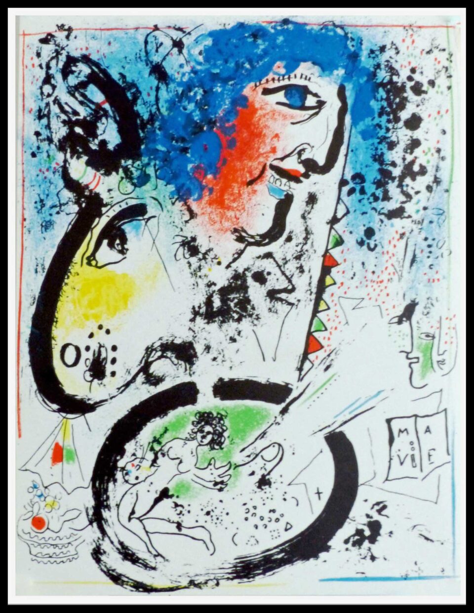 Marc CHAGALL, autoportrait, original lithography 1960 - GALERIE 41