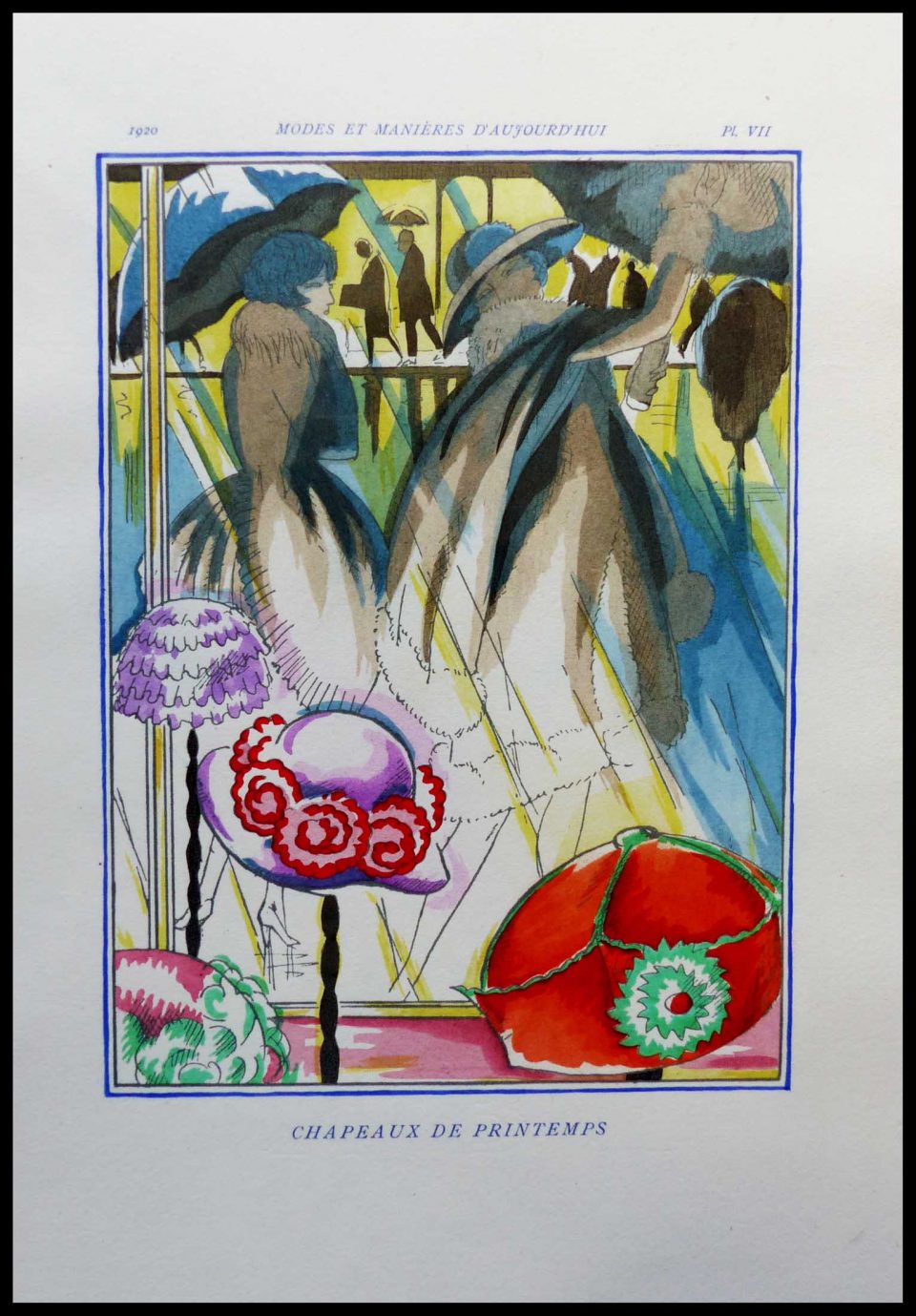 Robert Bonfils - Original lithography pochoir - Art Deco - Chapeaux de ...