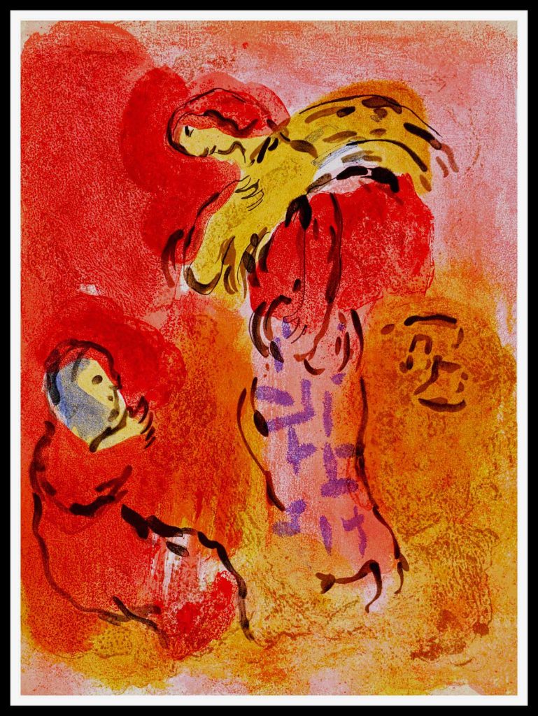Marc CHAGALL - Ruth gleaning, 1960, The Bible, original lithography ...