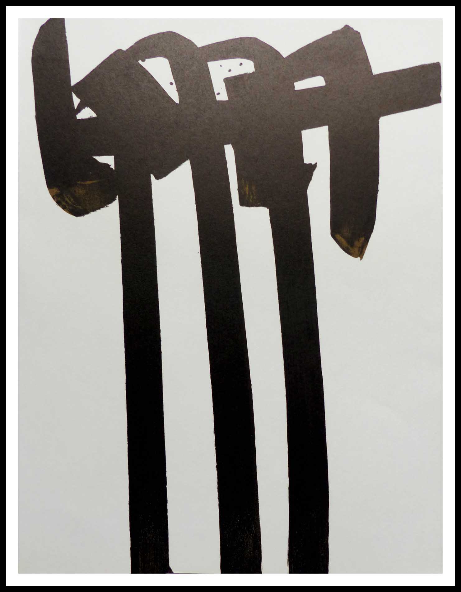 Pierre SOULAGES : Lithographie N° 28, original lithography 1970 ...